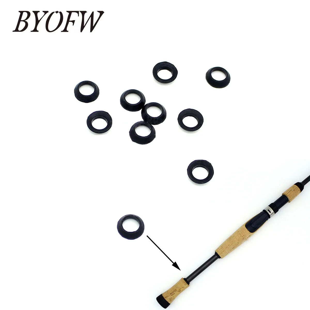 BYOFW Lot 10 PCs Fishing Rod Building Elastic Rubber Winding Check ...