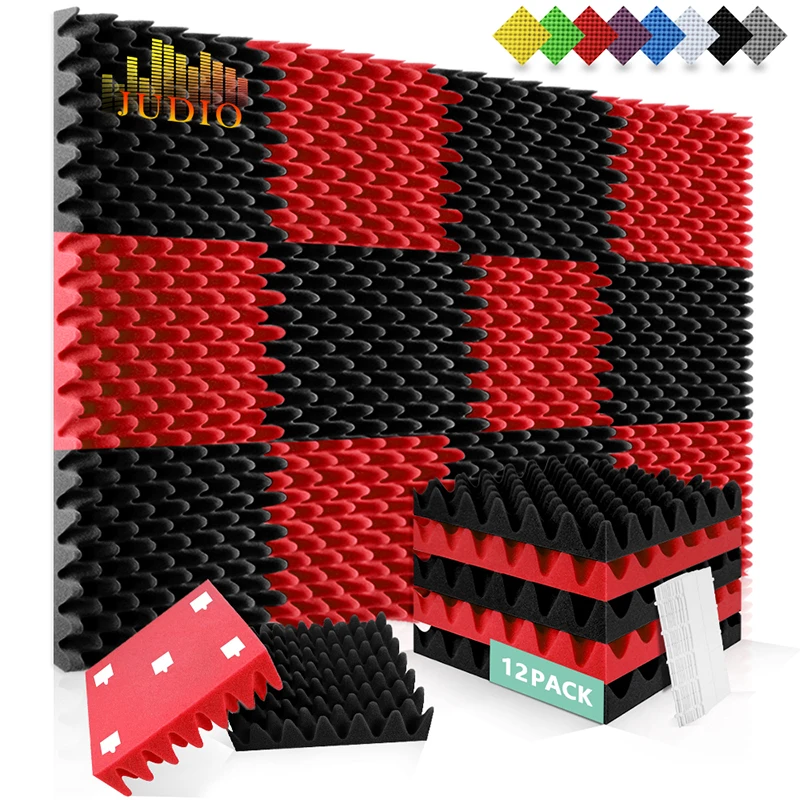Egg Crate Panels Acoustic Foam Sound Proof Wall Tiles 12 Pack, For Home ...