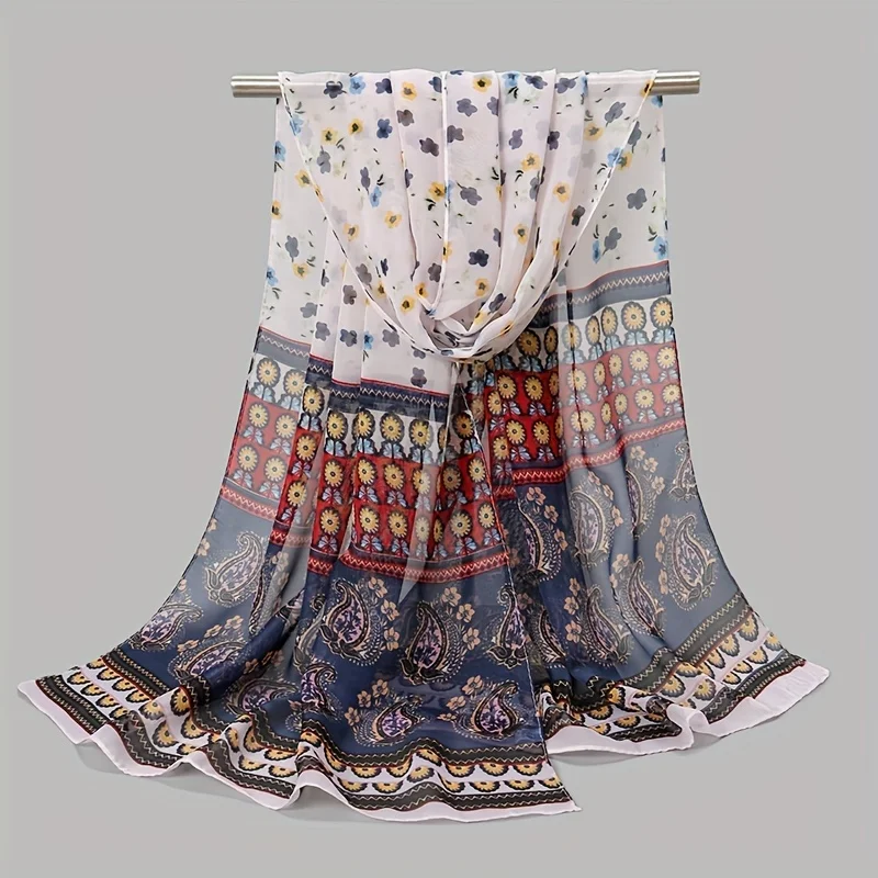 New Fashion Print Design Women Silk Scarf Shawl Elegant Headscarf ...