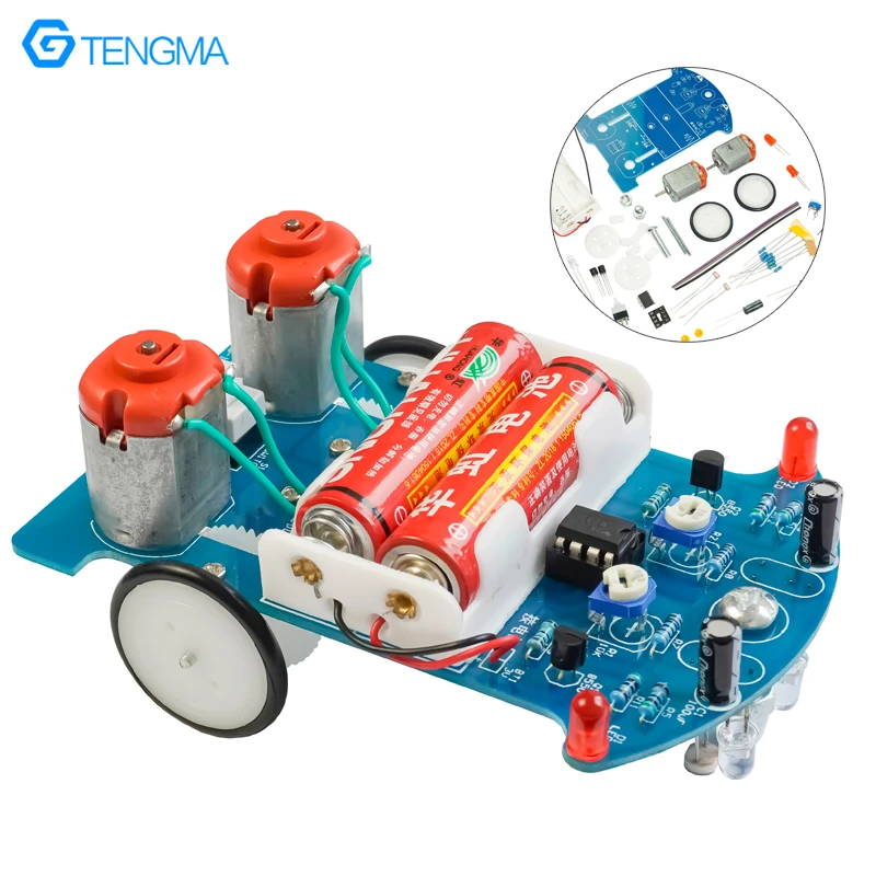 D2-5 Intelligent Track Car Electronic Production DIY Kit Line Patrol ...