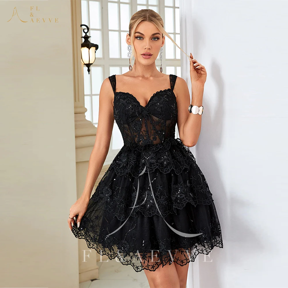 Luxury-Black-Mini-Prom-Dresses-Embroidery-Lace-Sexy-Off-The-Shoulder ...