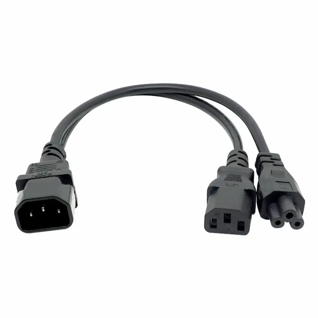 IEC 320 C14 Male Plug to 2XC13 C5 C7 C8 C13 Female Y Type Splitter ...