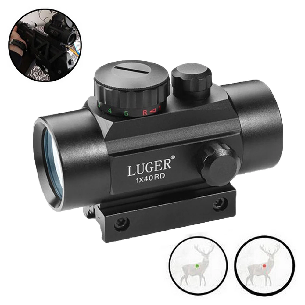 Red Green Dot Hunting Optical Sight Scope 1X40RD Holographic Tactical ...