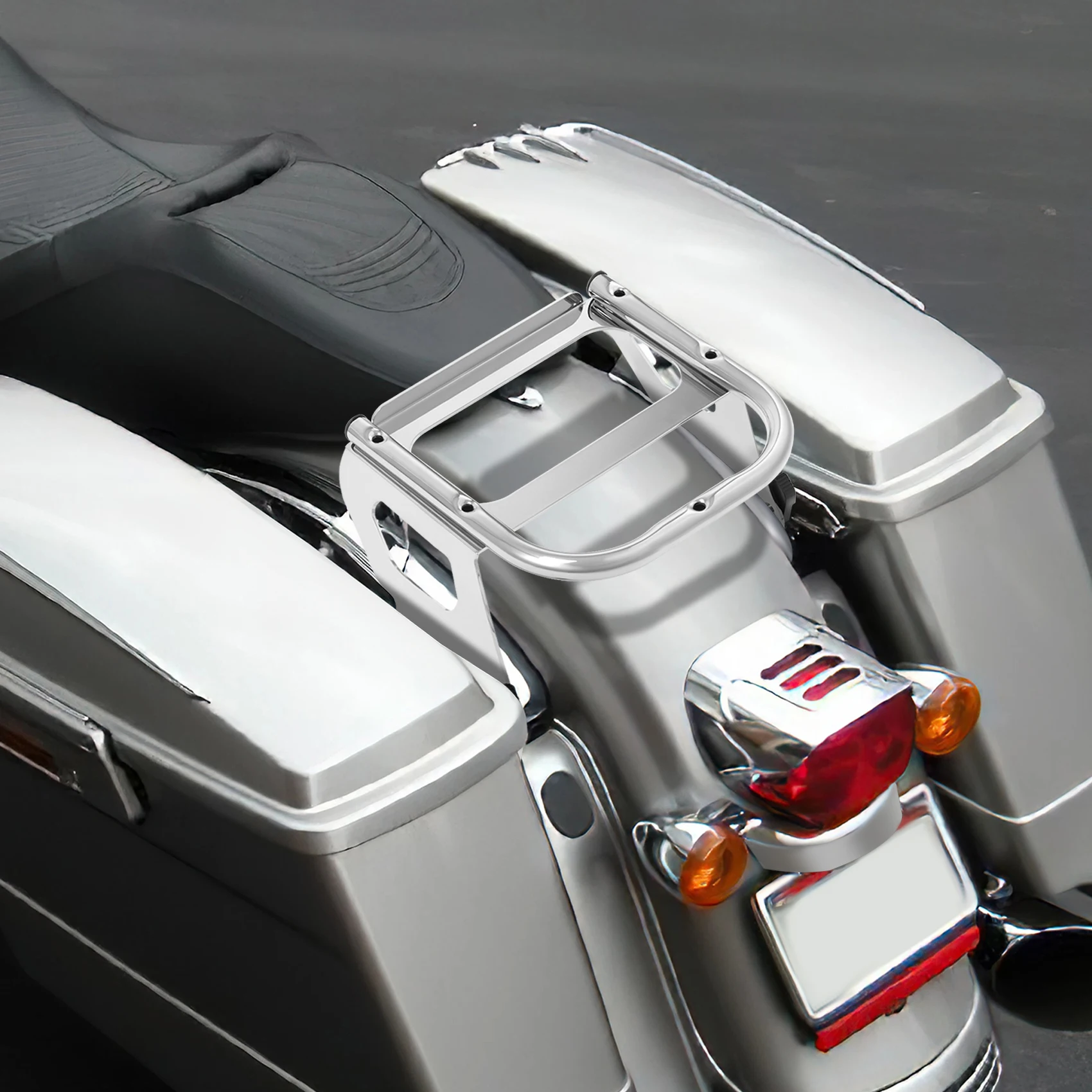 Detachable-Solo-Tour-Pack-Mount-Luggage-Rack-For-Harley-Touring-Street ...