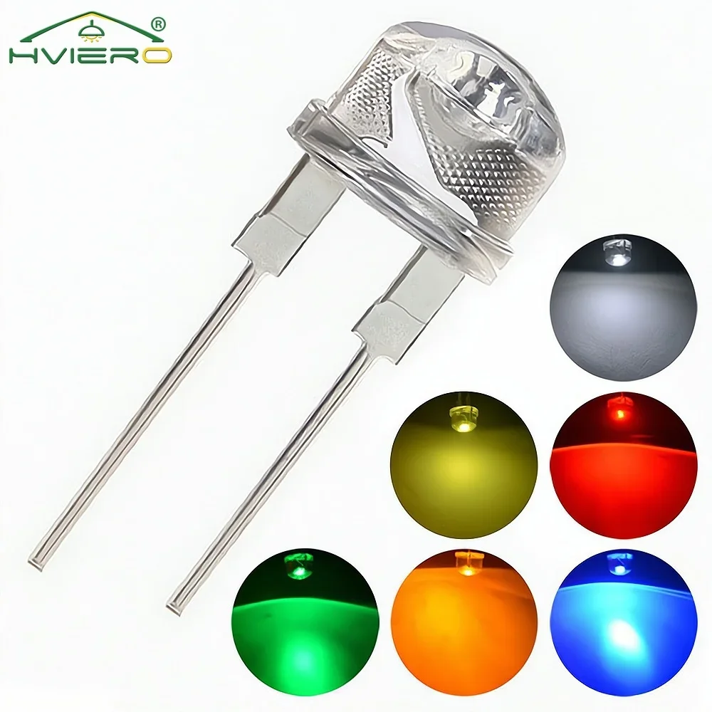 50Pcs-8mm-Lamp-Bead-LED-Super-Bright-Diode-Led-Power-Bulb-White-Red ...