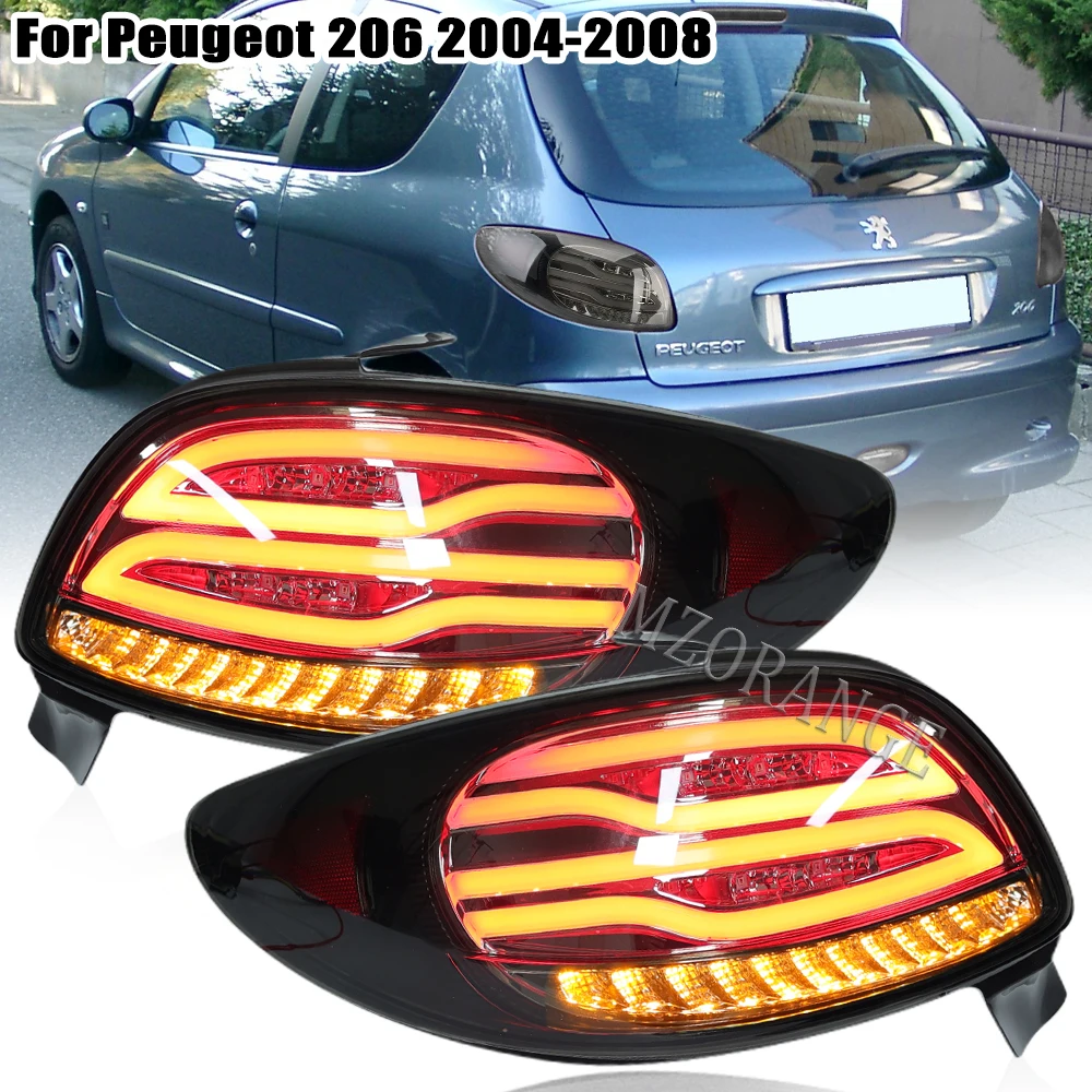 Smoked-LED-Tail-Lights-for-Peugeot-206-206CC-2004-2008-Rear-Lights-with ...