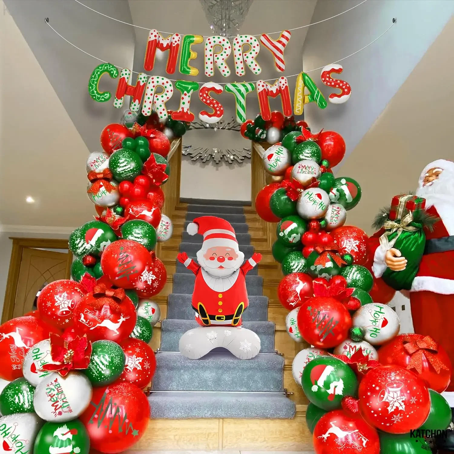 2025-New-Christmas-Balloon-Set-Red-Green-and-White-Father-Christmas ...