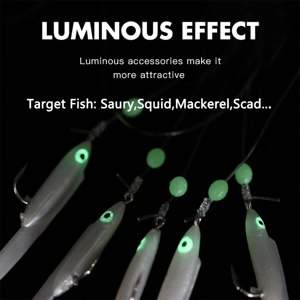 Luminous Soft Eel Sabiki Rig - Easy Fishing Tackle