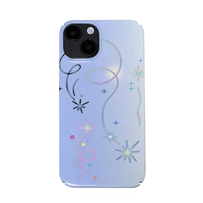 Purple Gradient Star Art Case for IPHONE 16PRO MAX 15 14 13 PRO 13 PRO ...