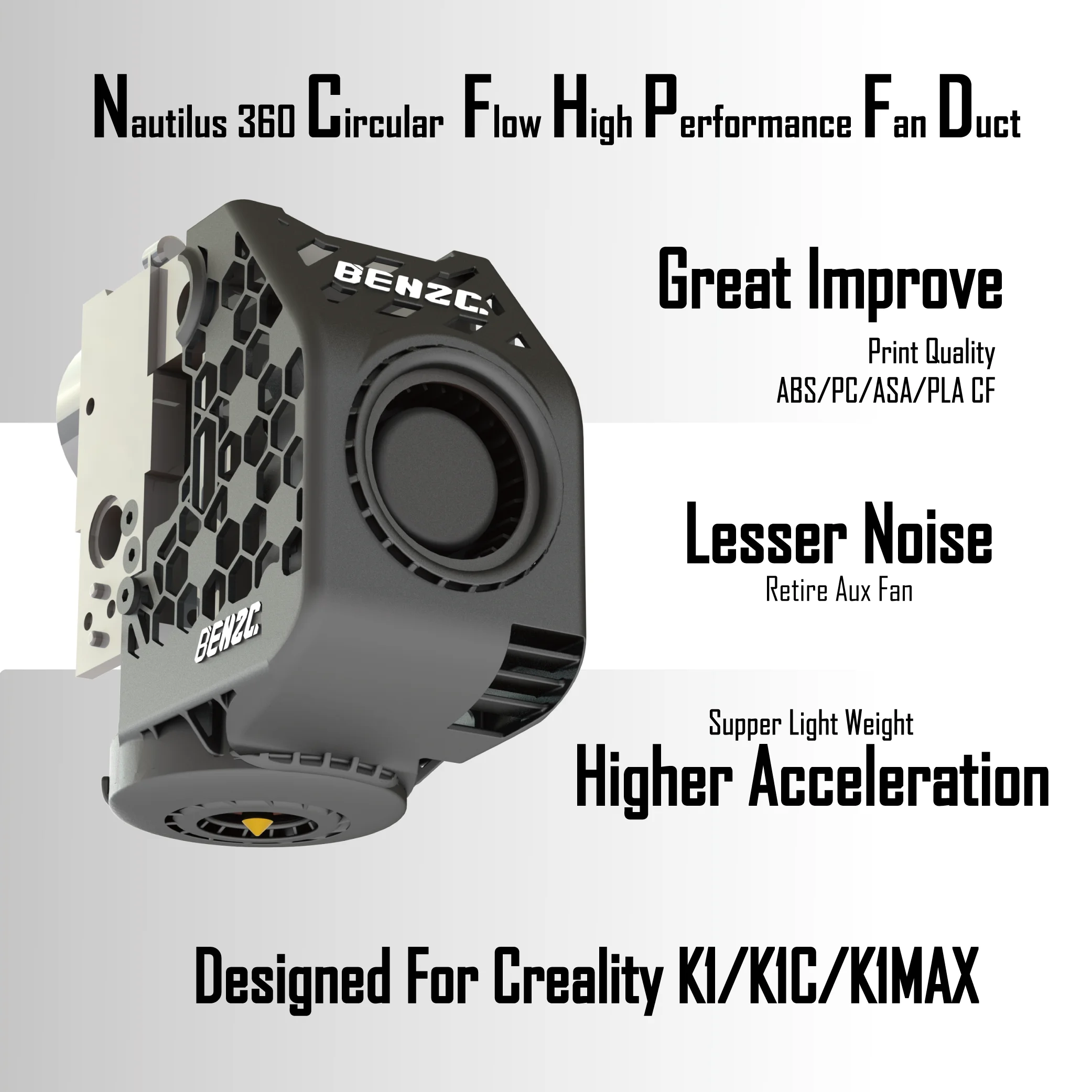 BEN2C-Official-Store-CREALITY-Fan-Duct-360-Flow-Cooling-Customised-for ...