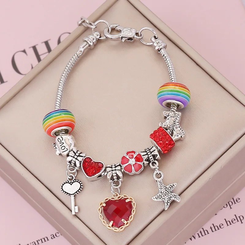 Pandora-pulsera-colorida-de-arco-ris-de-la-suerte-para-mujer-colgante ...