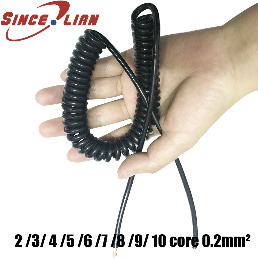 Cable espiral de cobre telescópico, 2p, 3p, 4p, 5p, 6p, 7p, 8p, 9p, 10 ...