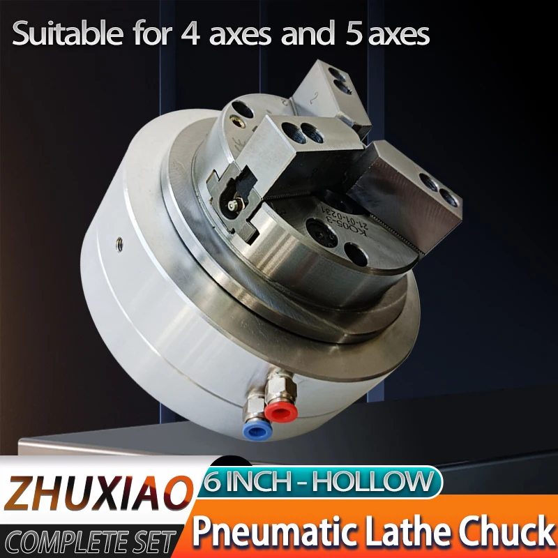 Pneumatic-Lathe-chuck-3-Jaw-Hollow-Air-rotary-chuck-6-inch-for-CNC ...