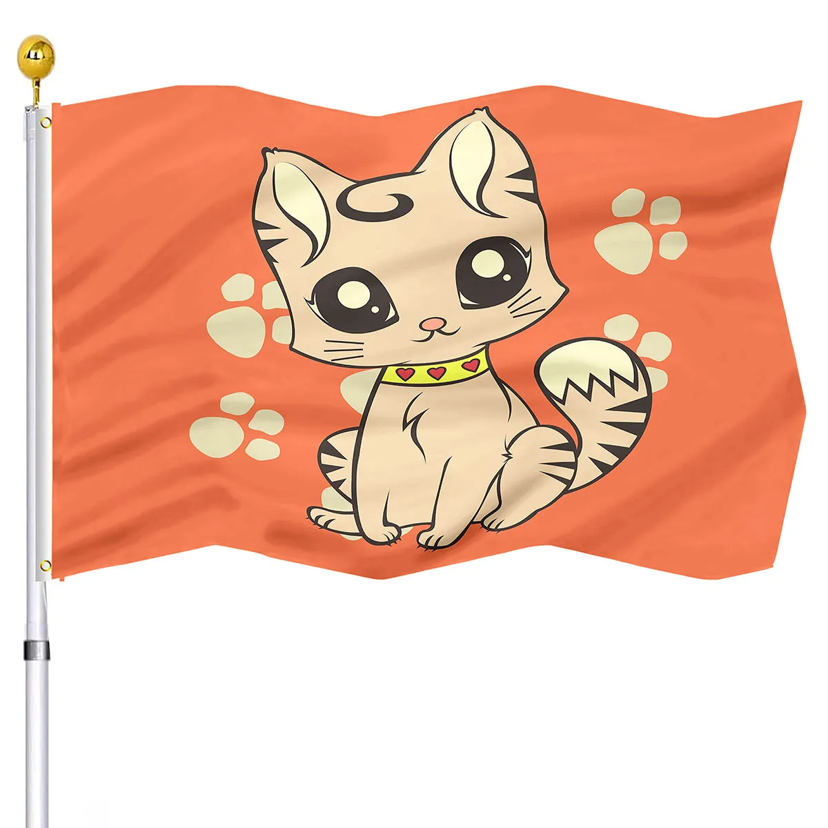 Cute-Cats-Flag-Cartoon-Animals-Garden-Flags-Brass-Buttonhole-Indoor ...