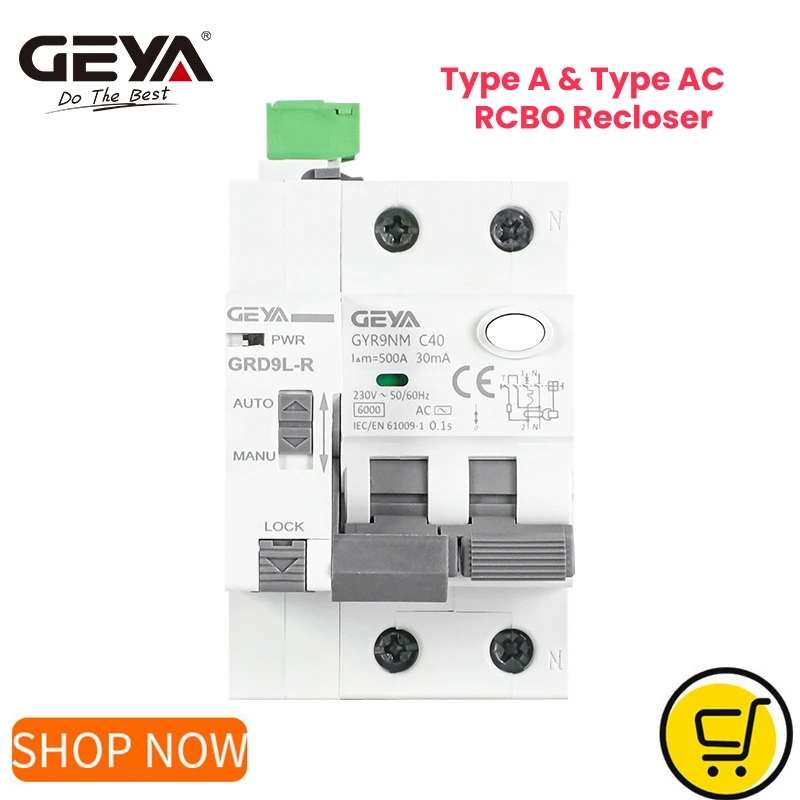 GEYA-GRD9L-RCBO-Auto-Recloser-RCCB-with-Overcurrent-Protection-40A-30mA ...