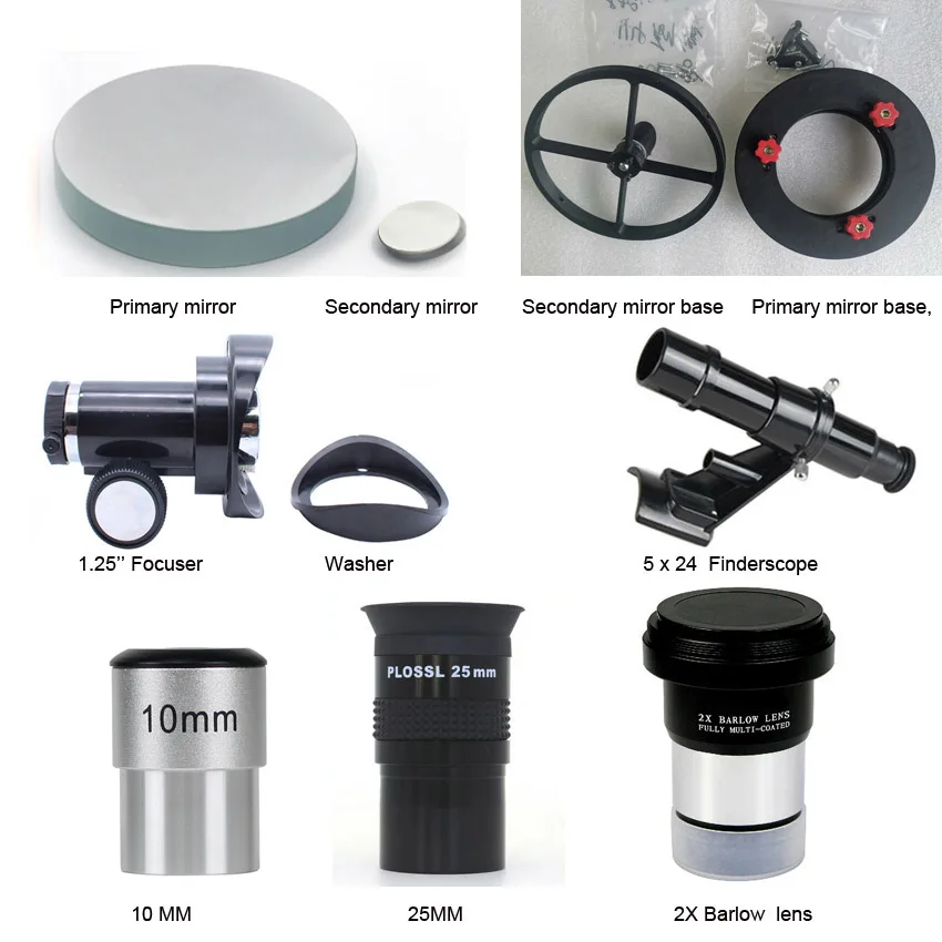 DIY Reflector Astronomical Telescope Set D114F900 Primary Mirror And ...