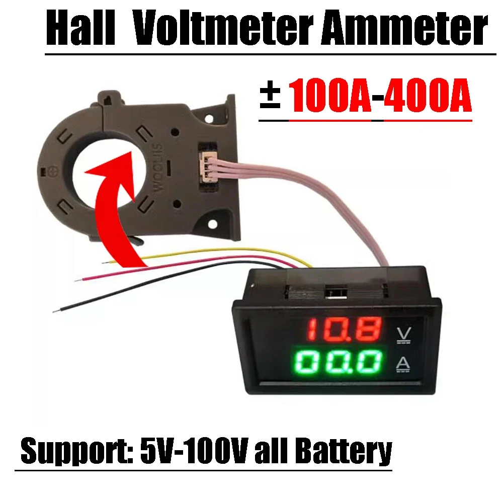100A-400A-Hall-Voltmeter-Ammeter-Isolated-Current-Tester-LED-Digital ...