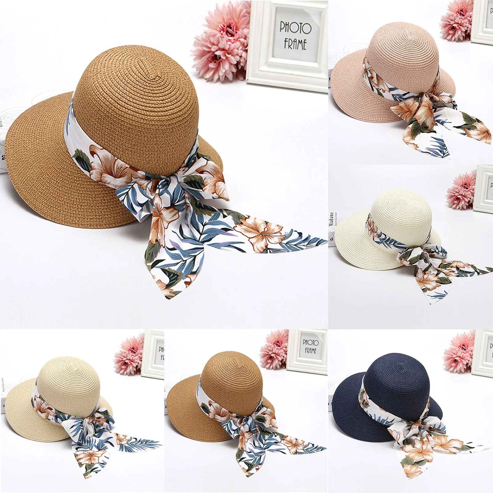 Free Shiping Women Summer Wide Straw Hat Foldable Sun Hats Anti Uv ...