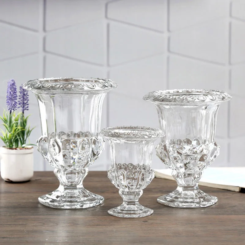 Clear Glass Flower Vase Stem Plant Jar Table Floral Display Decor Clear ...