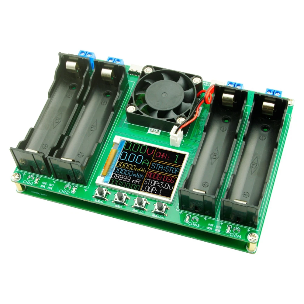 4-Channel Battery Capacity Internal Resistance Tester Dual Type-C ...