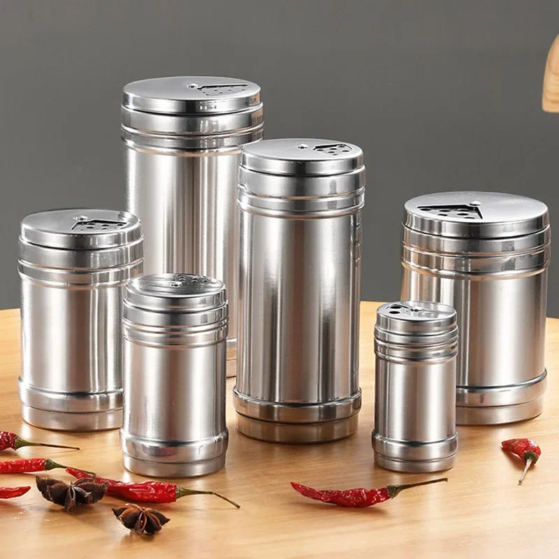 Spice-Jar-Container-Stainless-Steel-Seasoning-Pot-Set-Household-Bottle ...