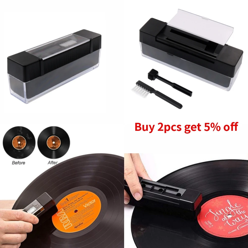 2 in 1 LP Vinyl Record Cleaner Cleaning Brush Dust Remover Kits for ...
