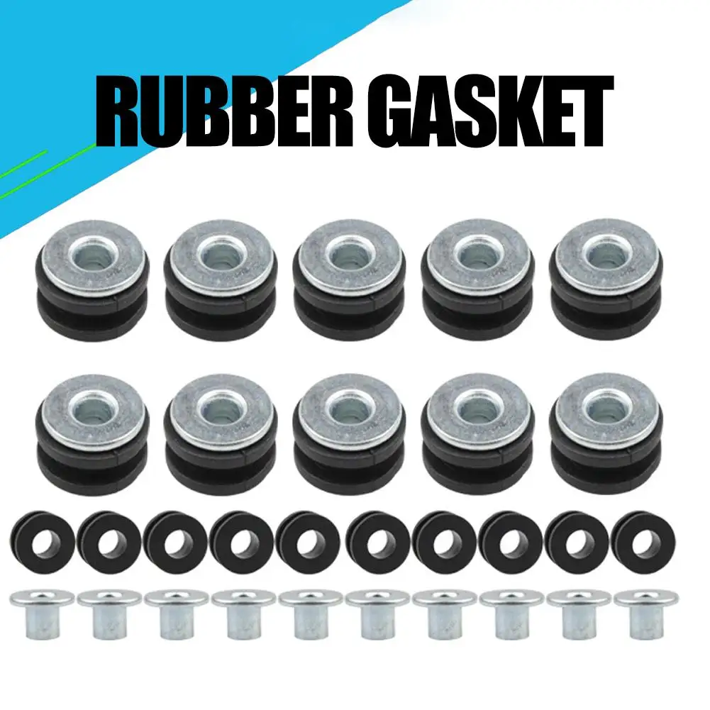10Pcs Motorcycle Buffer Washer Windshield Pad Rubber Circular Bolts ...