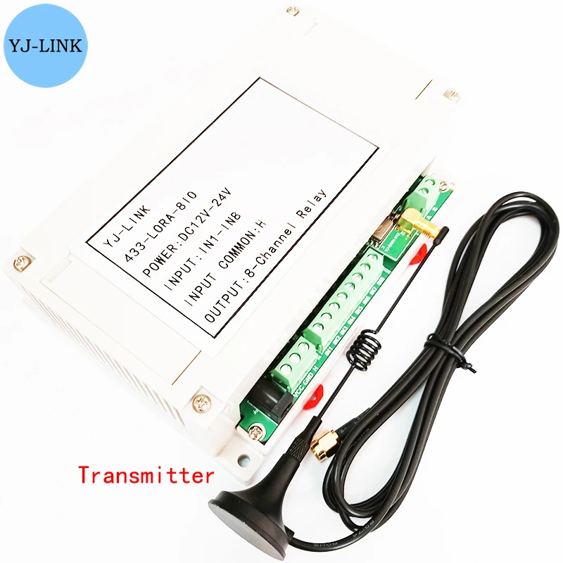 Controlador de E/s remoto Lora 8CH 433MHz Módulo de interruptor de relé ...