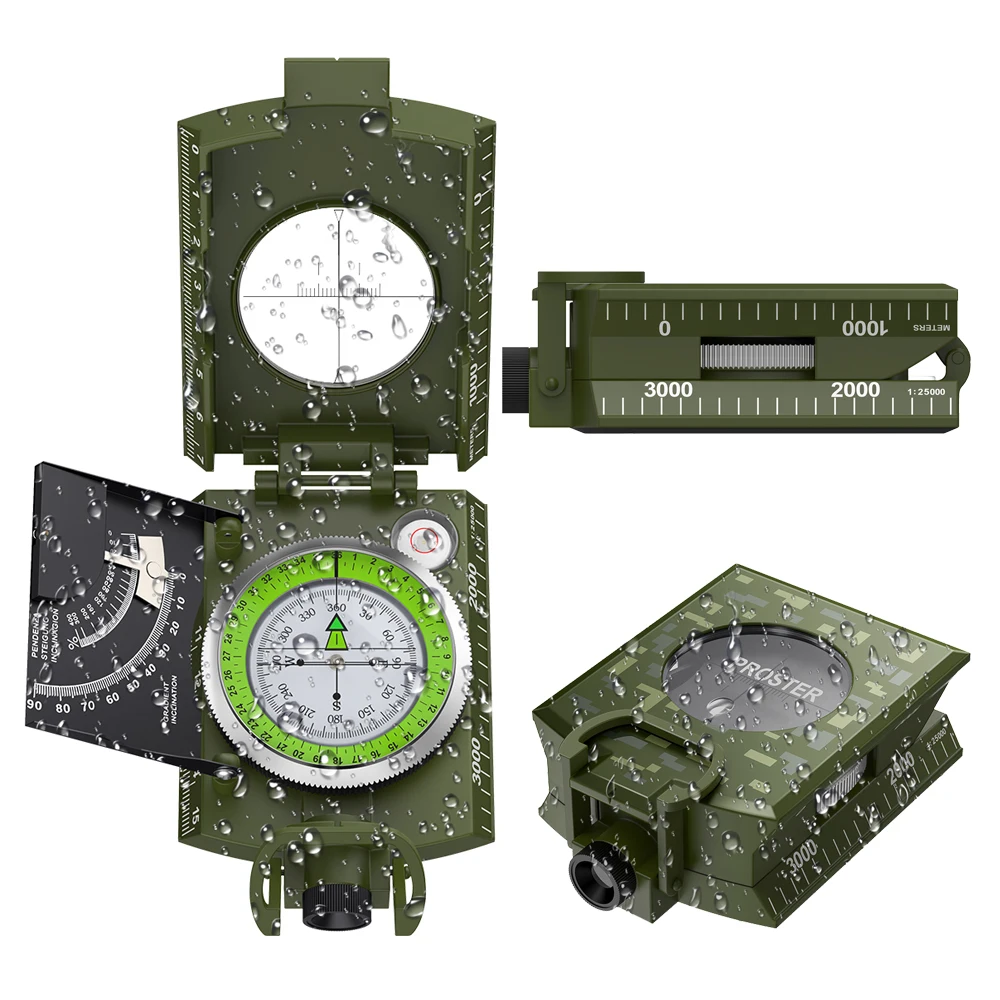 Professional Outdoor Camping Compass Camouflage Sighting Clinometer ...