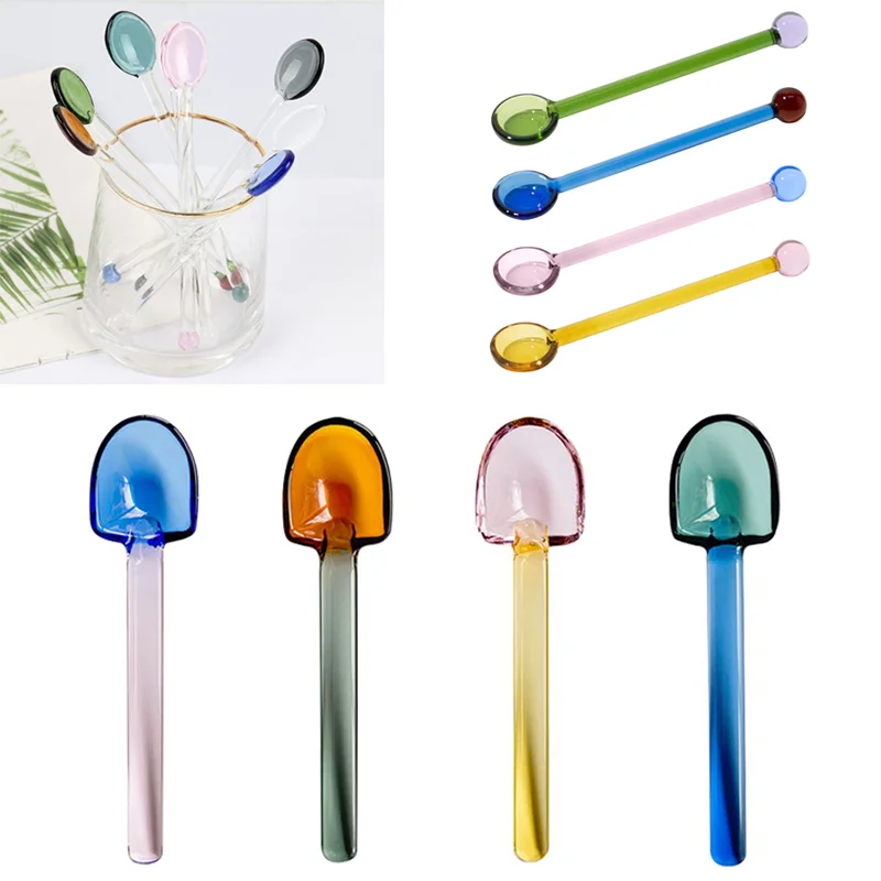 Coffee-Spoon-High-Borosilicate-Glass-Spoon-Dessert-Spoons-Color-Glass ...