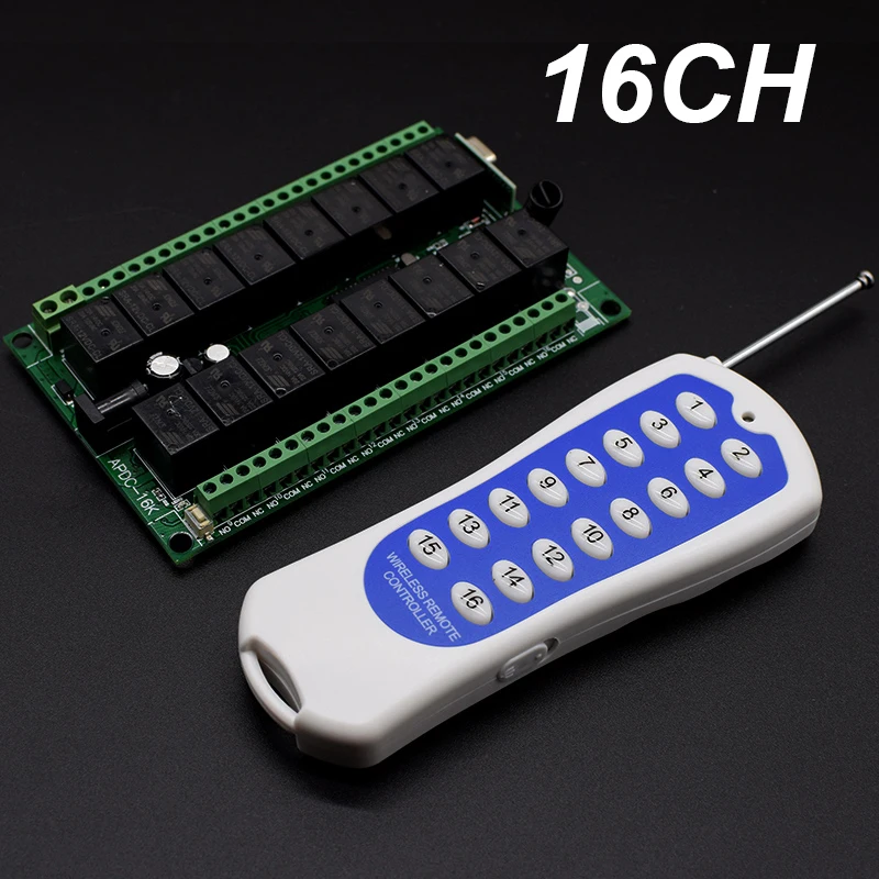 DC12V-16CH-1000M-Long-Range-Radio-Controller-RF-Wireless-Remote-Control ...