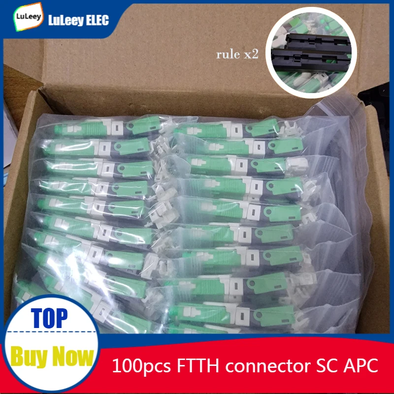 100pcs Ftth Connector Sc Apc Optical Fiber Quick Connector Sc Green ...