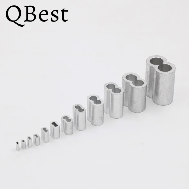100pcs Aluminum 8 Shape Sleeve Wire Crimp Sleeve Wire Ferrules Cord ...