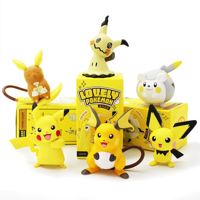 New Pokemon Figures Kawaii Pikachu 6-8cm Togedemaru Alola Region Raichu ...