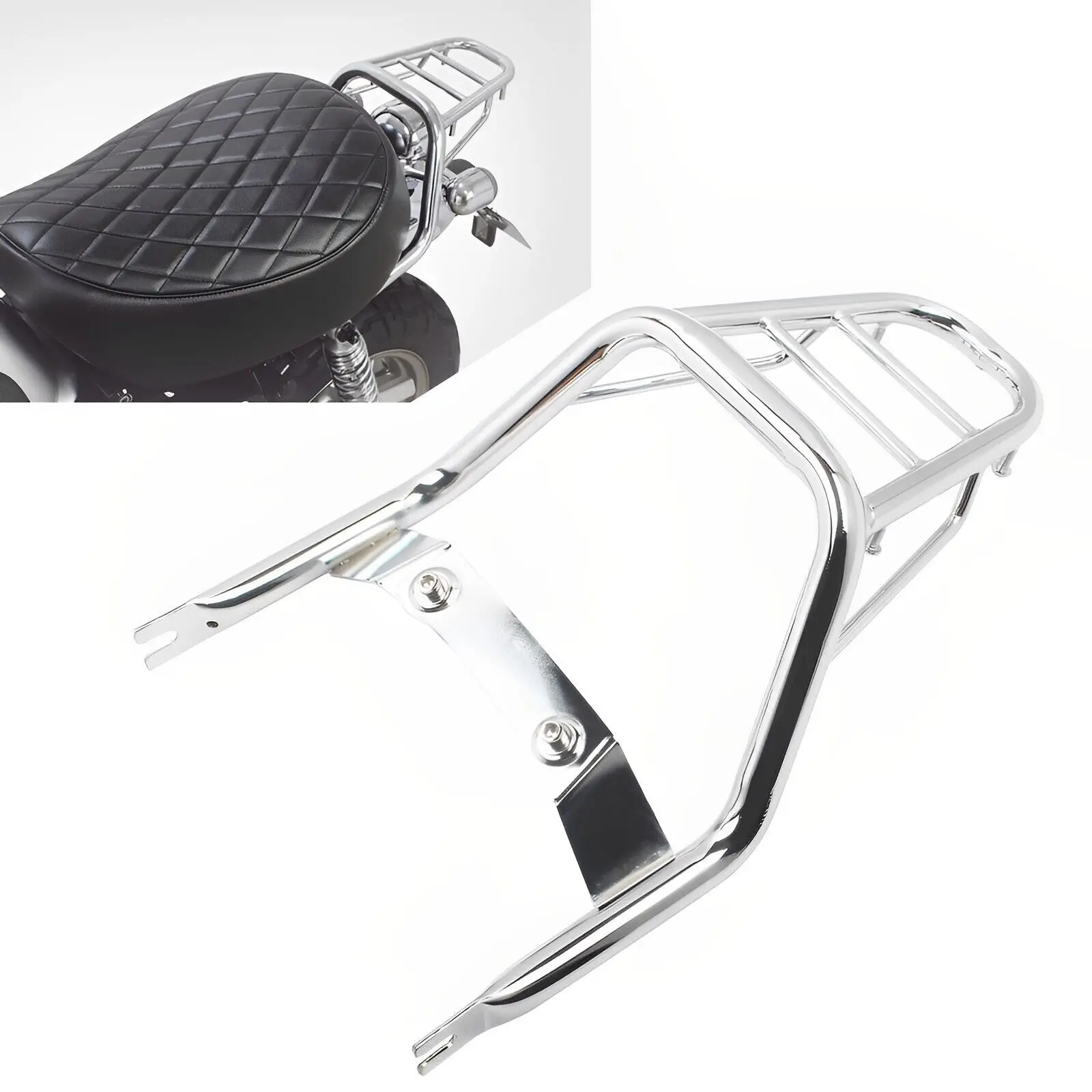 Motorcycle Rear Luggage Rack Moto Chrome Tail Rack Carrier Bracket Kit ...