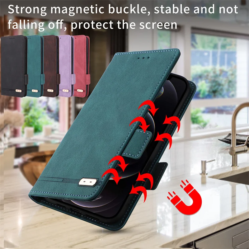 Luxury-Magnetic-Buckle-Attraction-Leather-Case-For-Xiaomi-Redmi-Note ...