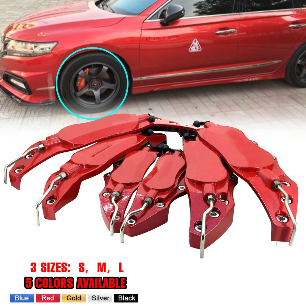2Pcs-Aluminum-Brake-Caliper-Covers-Front-Rear-Blue-Red-Yellow-Universal ...
