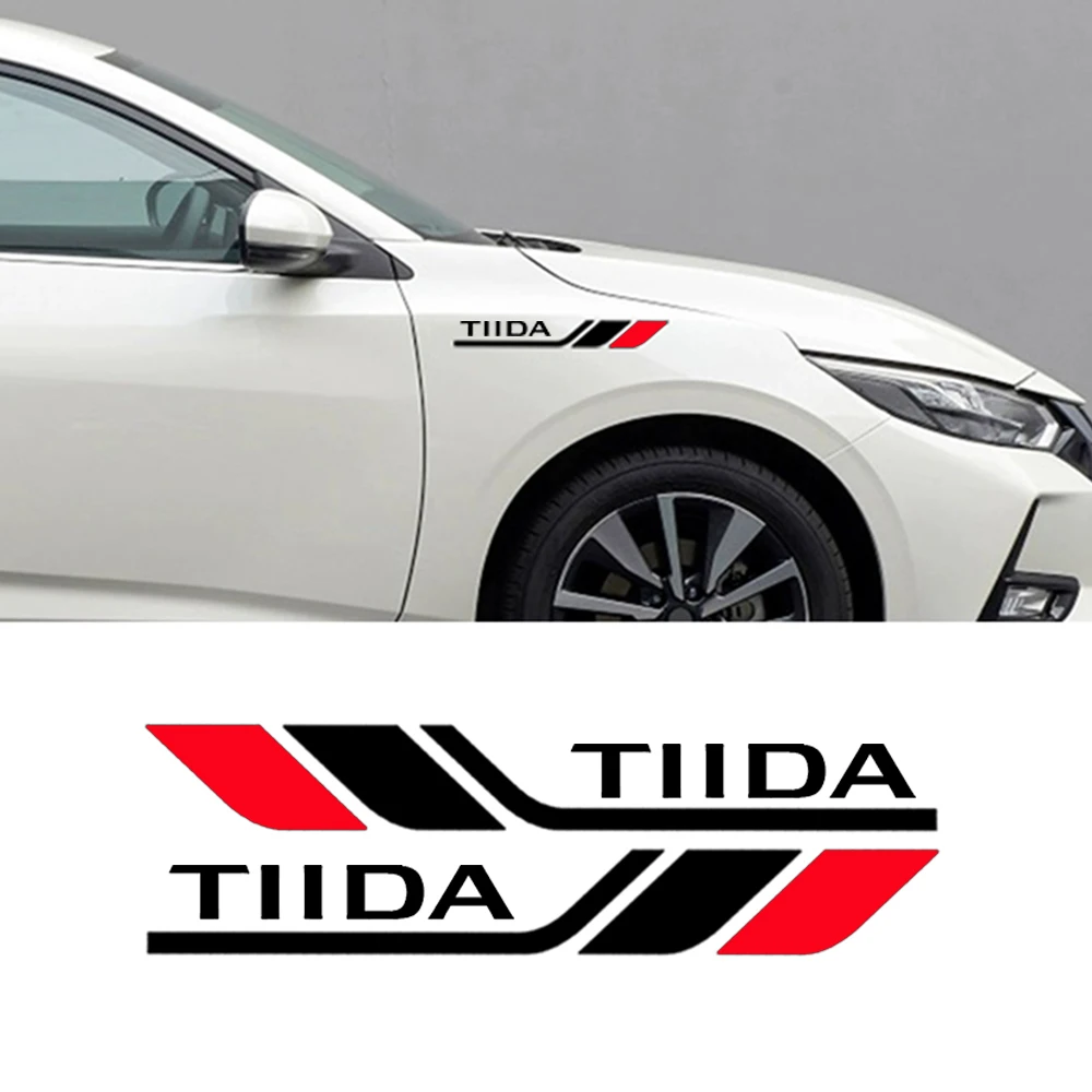 2PCS-Car-side-stickers-For-nissan-TIIDA-Decorative-Bumper-Leaf-Plate ...