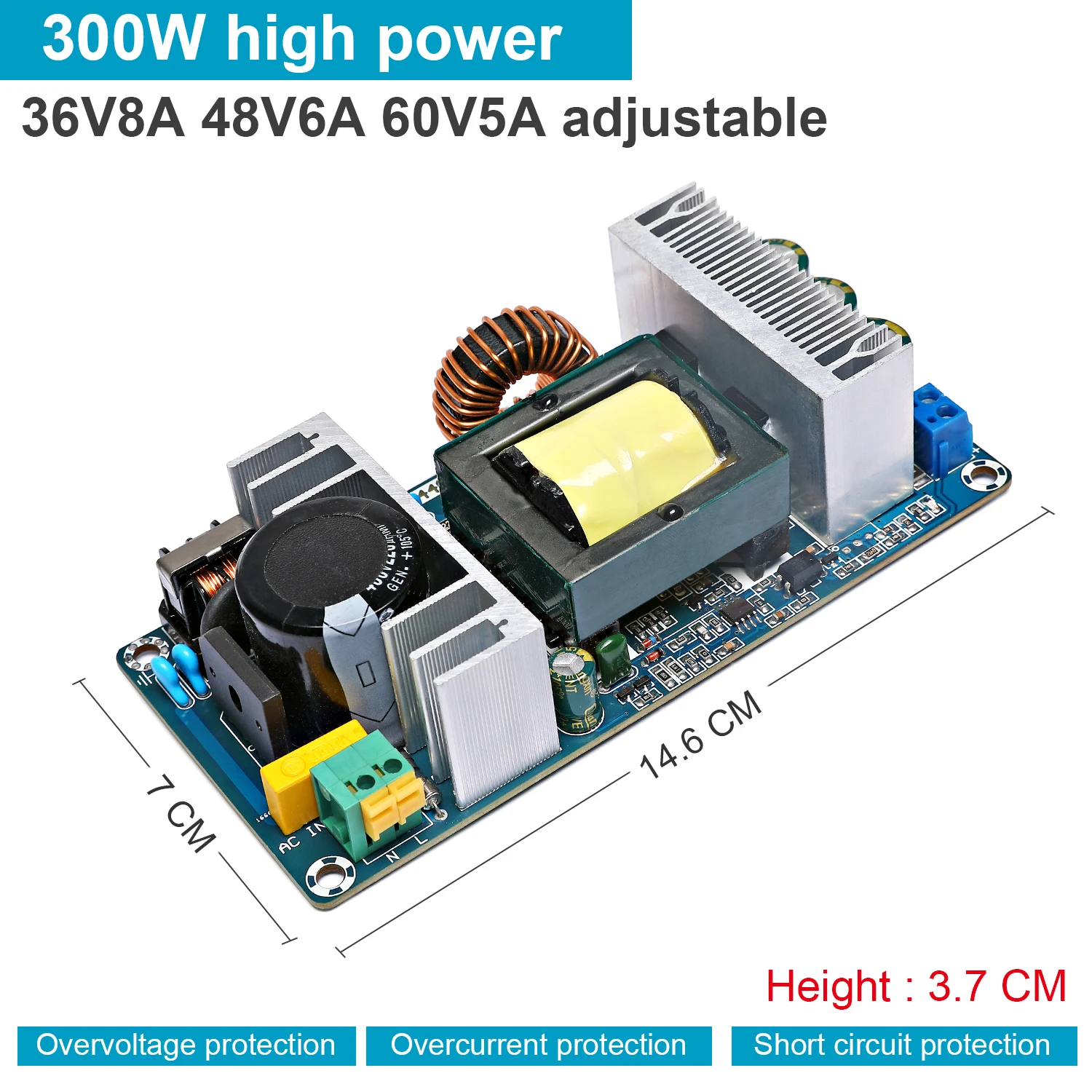 300W-36V-48V-60V-high-voltage-high-power-adjustable-switching-power ...