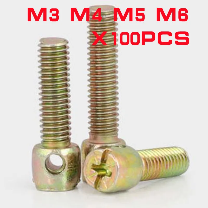 100pcs M3 M4 M5 M6 Hole Head Steel Eye Screw Lead Seal Car Ammeter ...