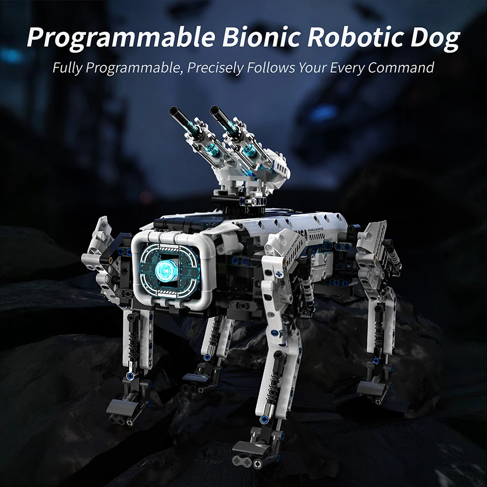 STEAM Military Programmable Bionic Robotic Dog Building Blocks Remote ...