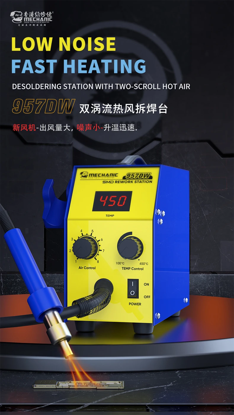 MECHANIC-957DW-Soldering-Station-Desoldering-Station-with-Two-scroll-Hot-Air-Rework-Station-for ...