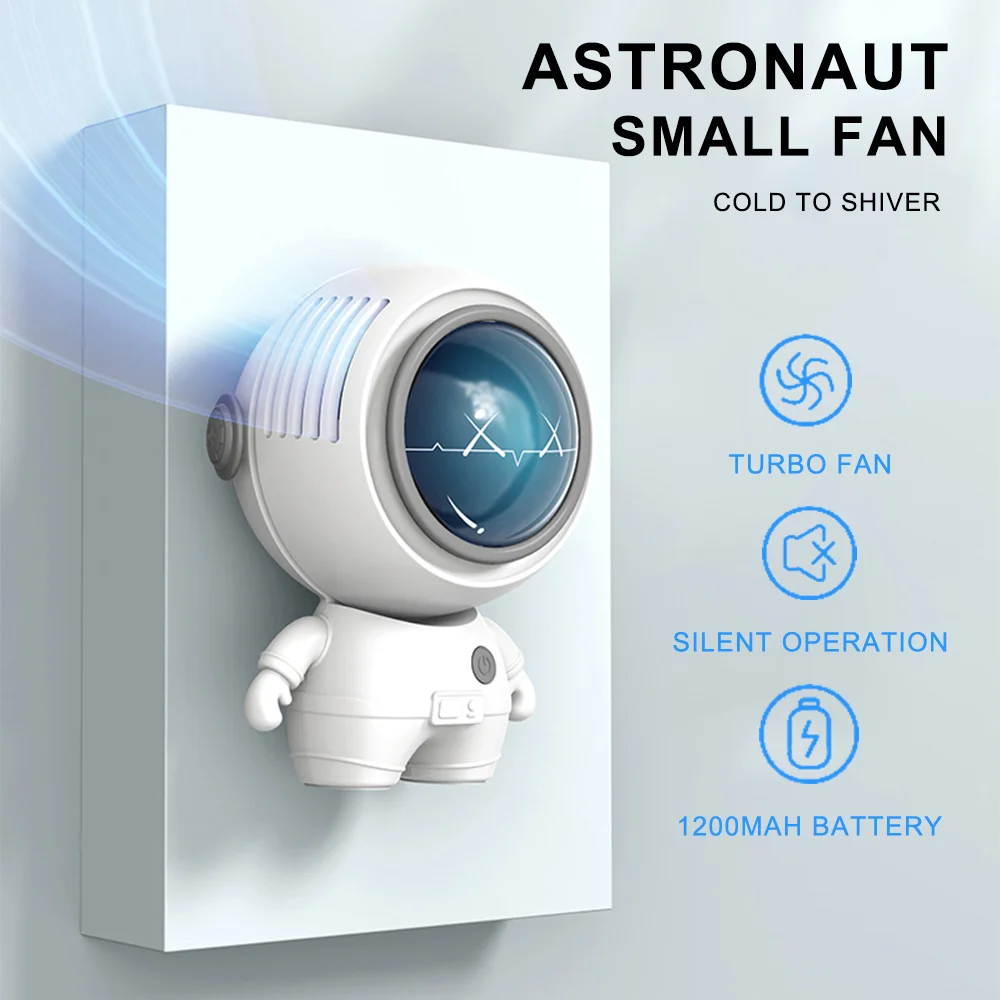 Portable Fan Hand-held Astronaut Quiet Small Usb 2000 Mah Rechargeable ...