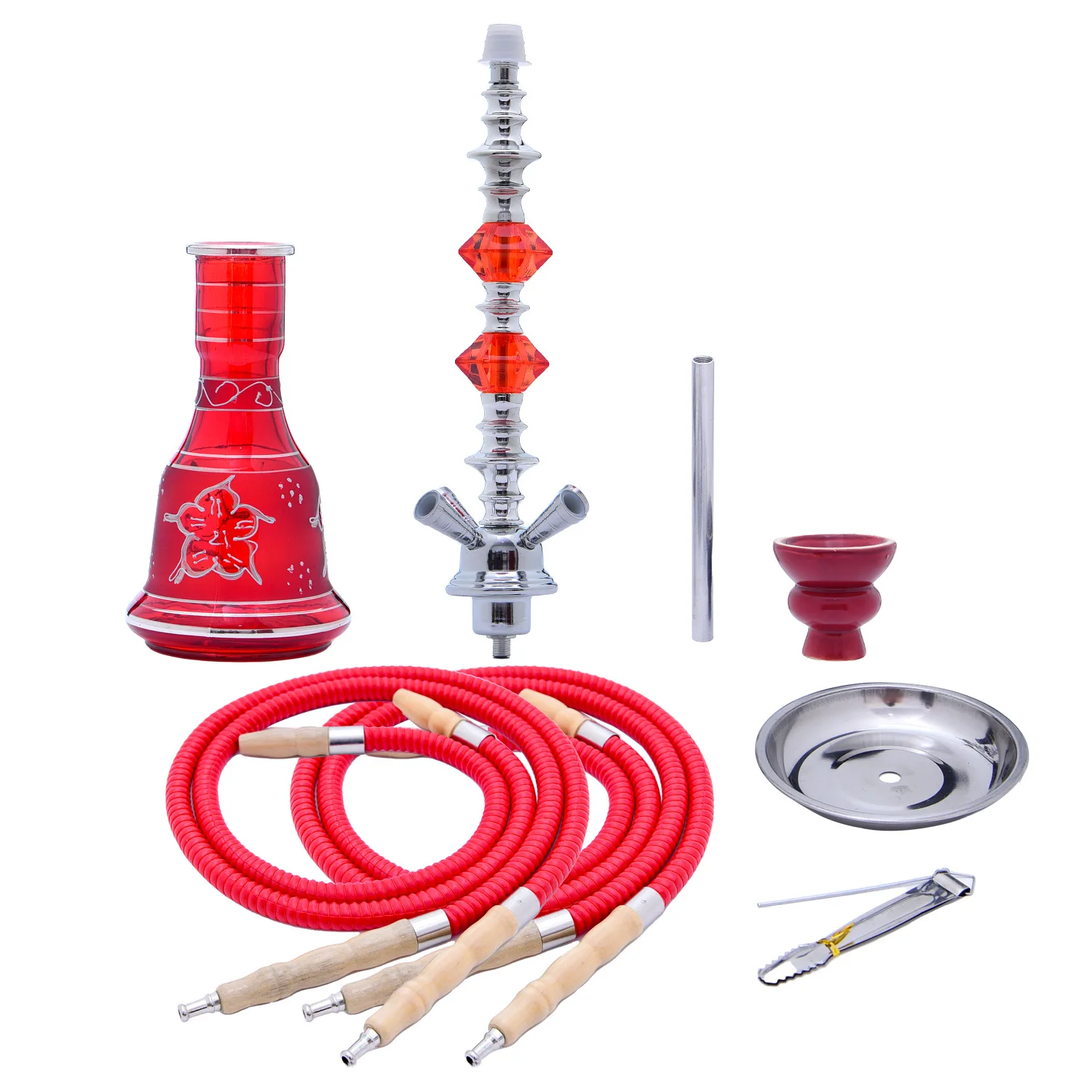 Chicha - narguilé,Ensemble de 2 tuyaux de narguilé en verre,accessoires ...