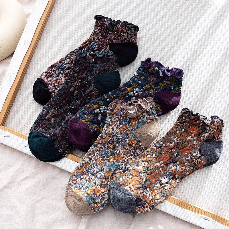 2023-spring-and-summer-new-style-fungus-retro-flower-socks-forest-court ...