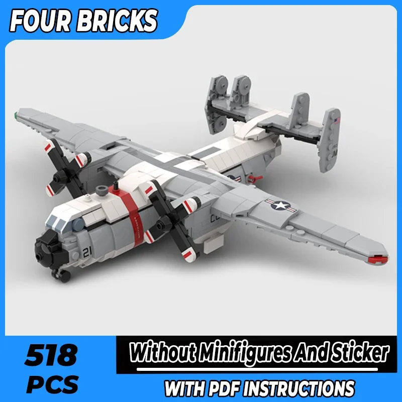 Moc-Building-Bricks-Military-Model-1-72-C-2-Greyhound-Bomber-Technology-Modular-Blocks-Gifts ...