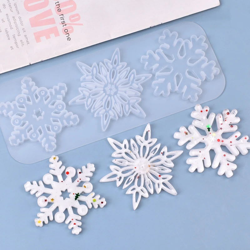 Snowflakes Shape Uv Epoxy Silicon Mold For Earrings Pendant Keychain ...