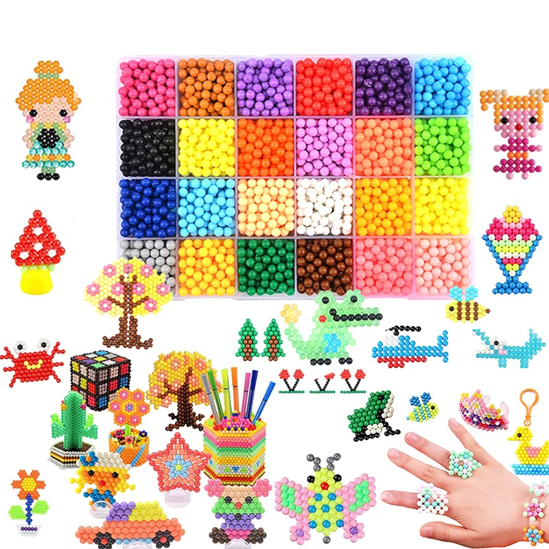 36 Colors 12800 Pieces Magic Toys DIY Water Spray Magic Bead Set Ball ...