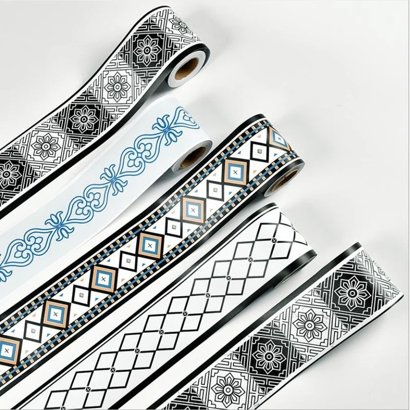 Self-Adhesive-Floral-Wallpaper-Border-Skirting-Line-Wall-Border ...