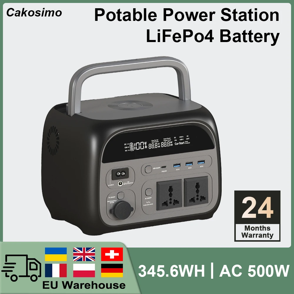 500w-LiFePo4-Portable-Power-Station-345wh-108000mAh-Camping-Outdoor-Solar-Generator-Batteries ...